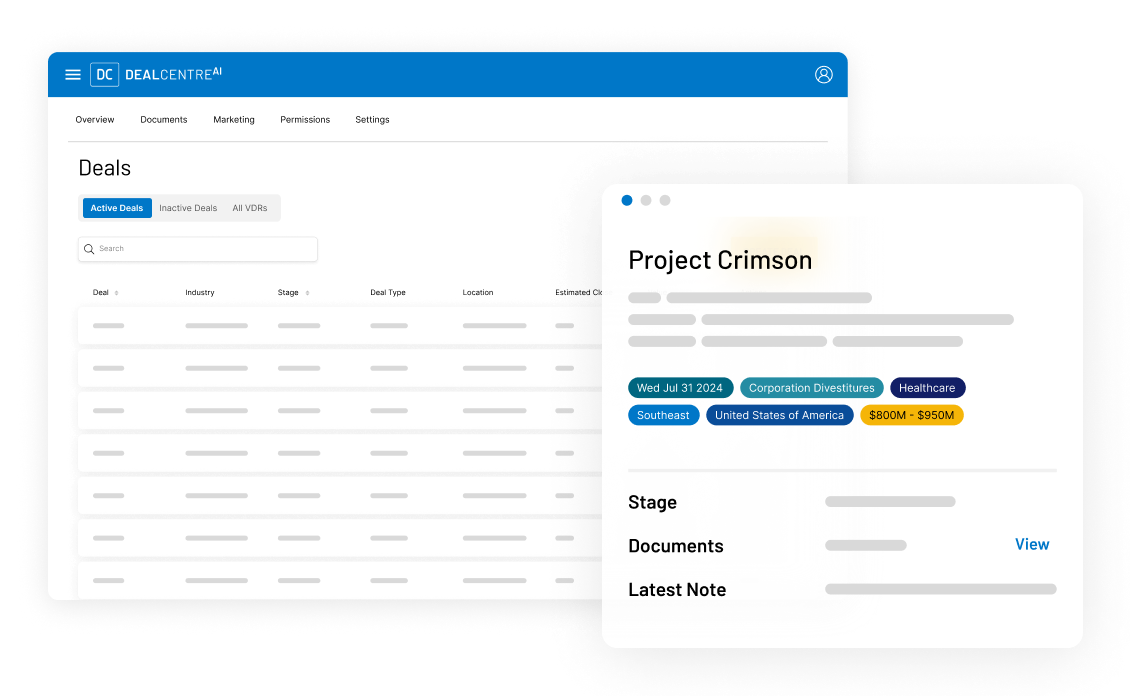 Intralinks DealCentre AI | M&A Deal Management