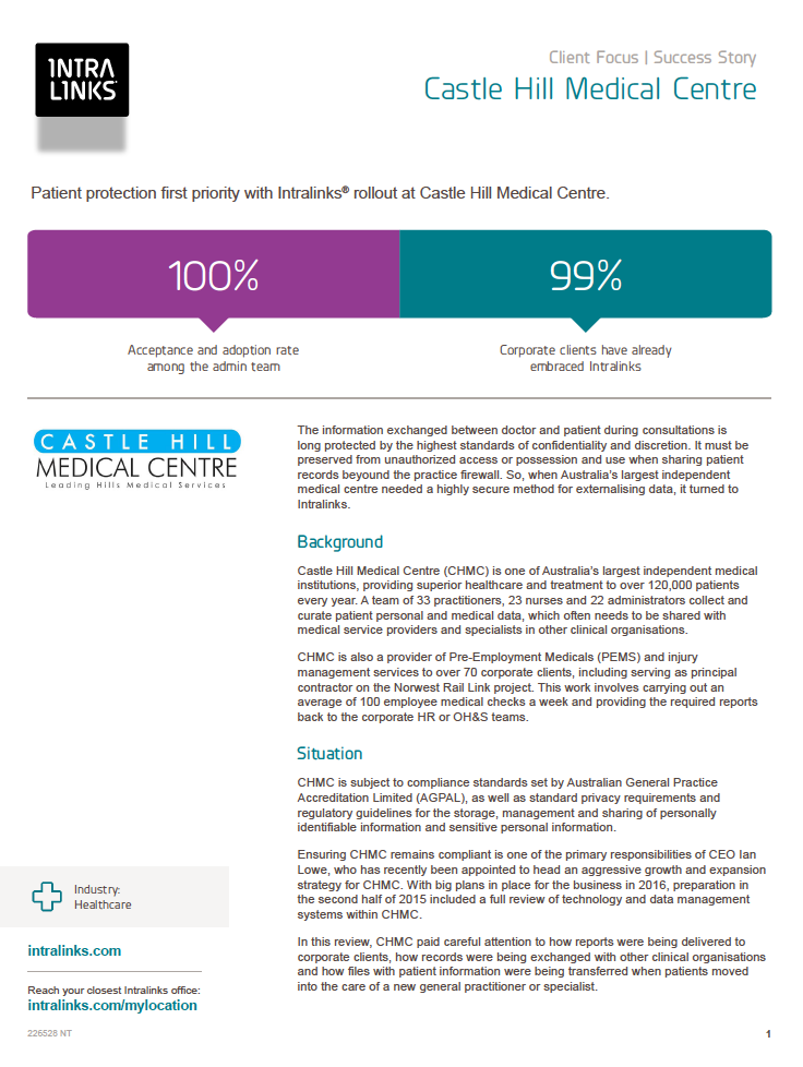 Castle Hill Medical Centre | Intralinks