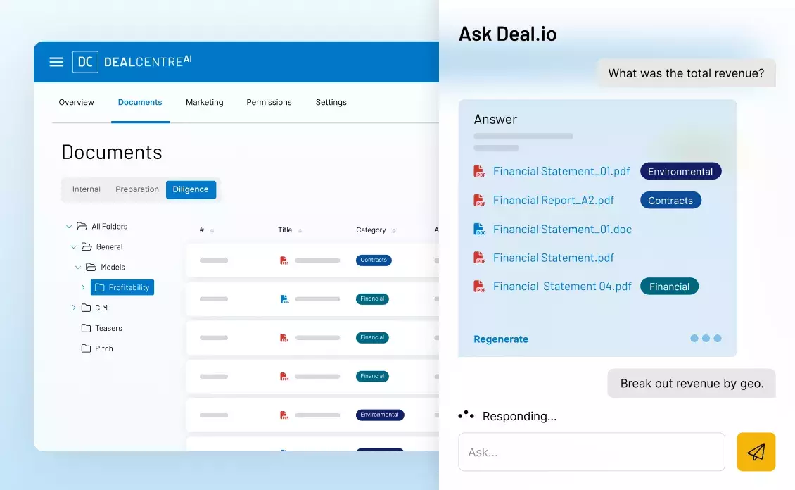 Intralinks DealCentre AI Diligence | Gain an AI Edge